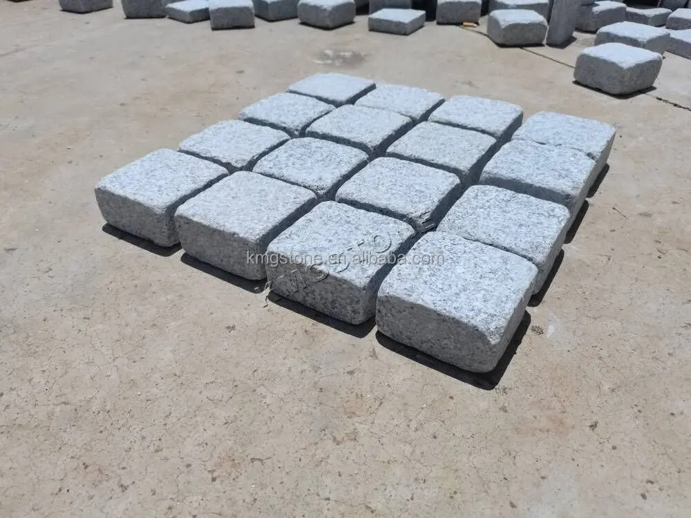 Flamed Natural Stone Interlock Landscape Driveway Grey Granite Pavers ...