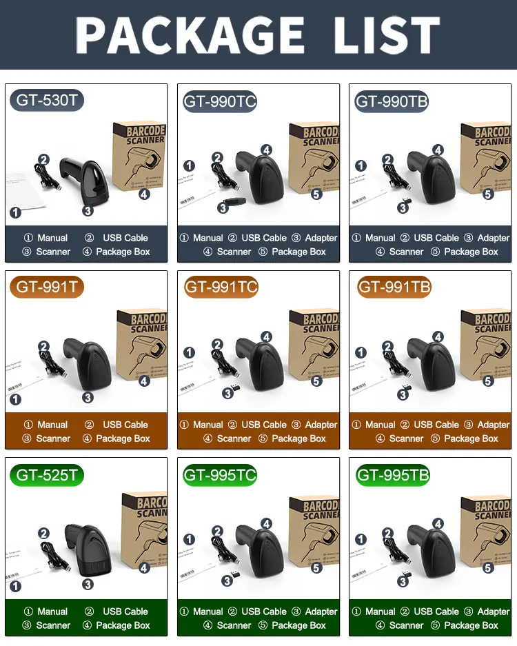 2d Qr Code Barcode Scanner Gun Wireless Bluetooth 1d Price Reader ...