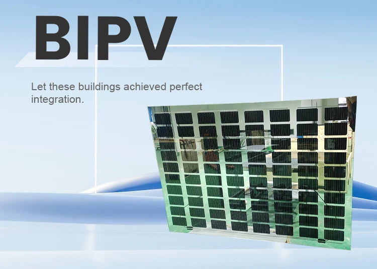 Double Glass Semi Transparency Bipv Solar Panel For Green House Commercial Bipv Module Bipv ...