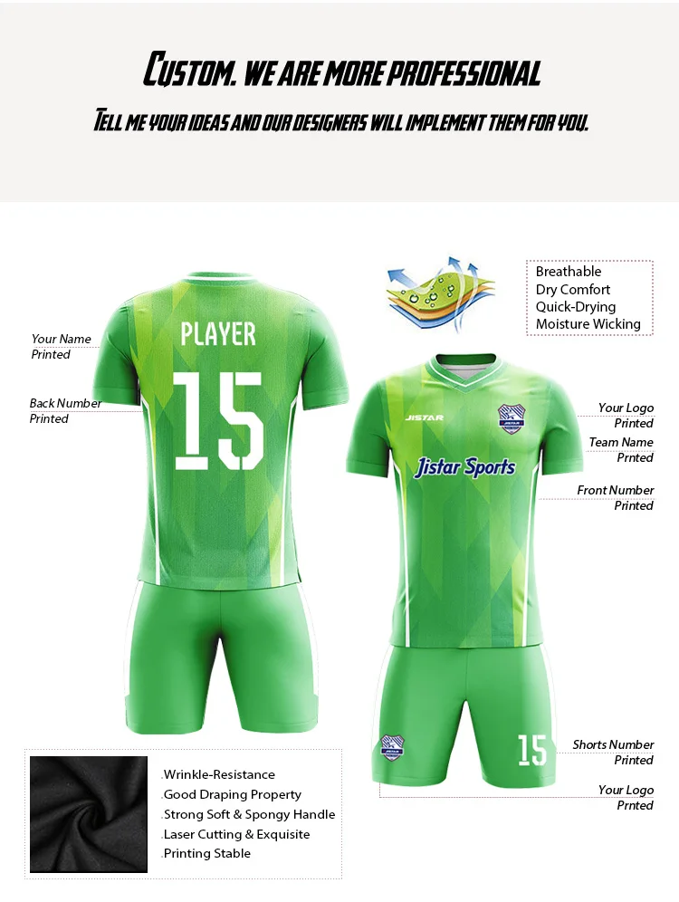 Custom Football Jerseys Men Sublimation Soccer Jerseys Set Football ...