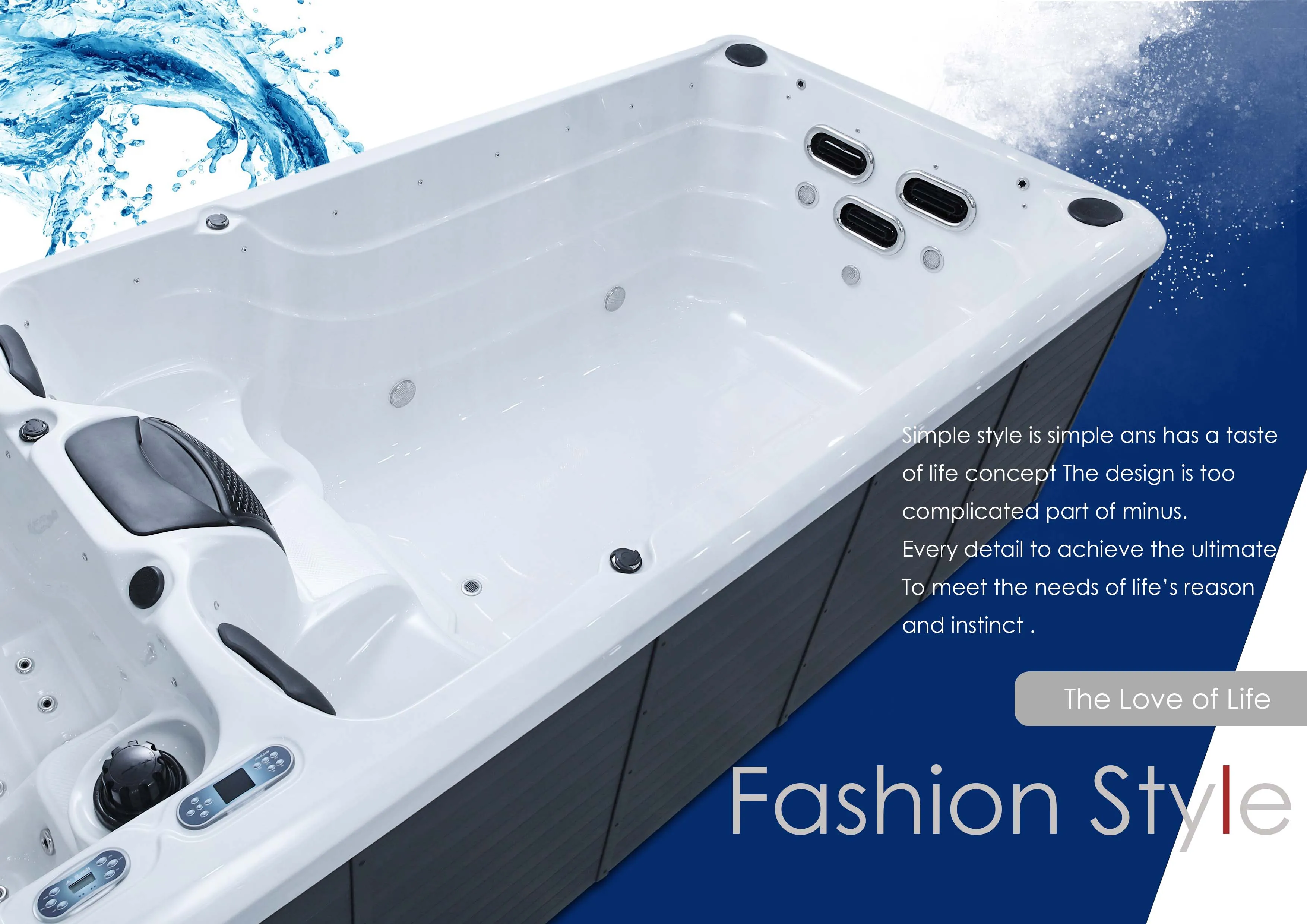 6 Meters Dual Zone Exercise Swim Spa Pool Massage Acrylic