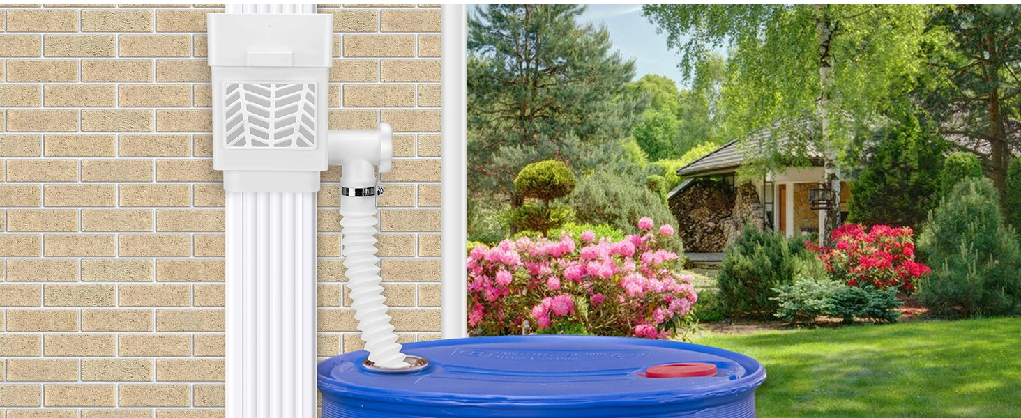 Plastic Rain Barrel Diverter Kit Gutter Downspout Rainwater Collection ...