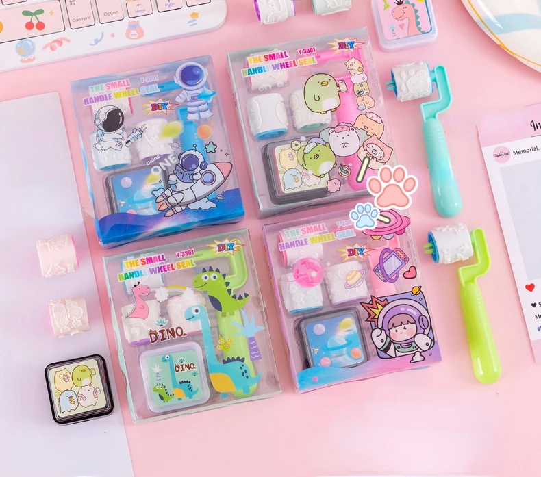 Cute Animal Roller Seal with Inkpad - Perfect Gift for Kids