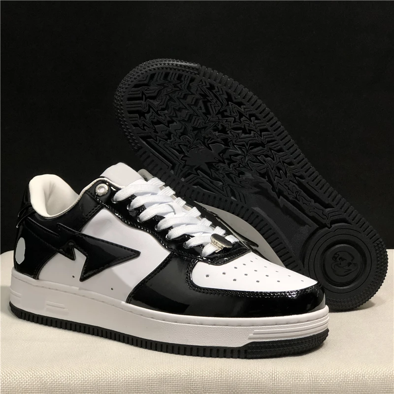 Bapestas Casual Shoes For Men Woman Fashion Patent Leather Luxury ...