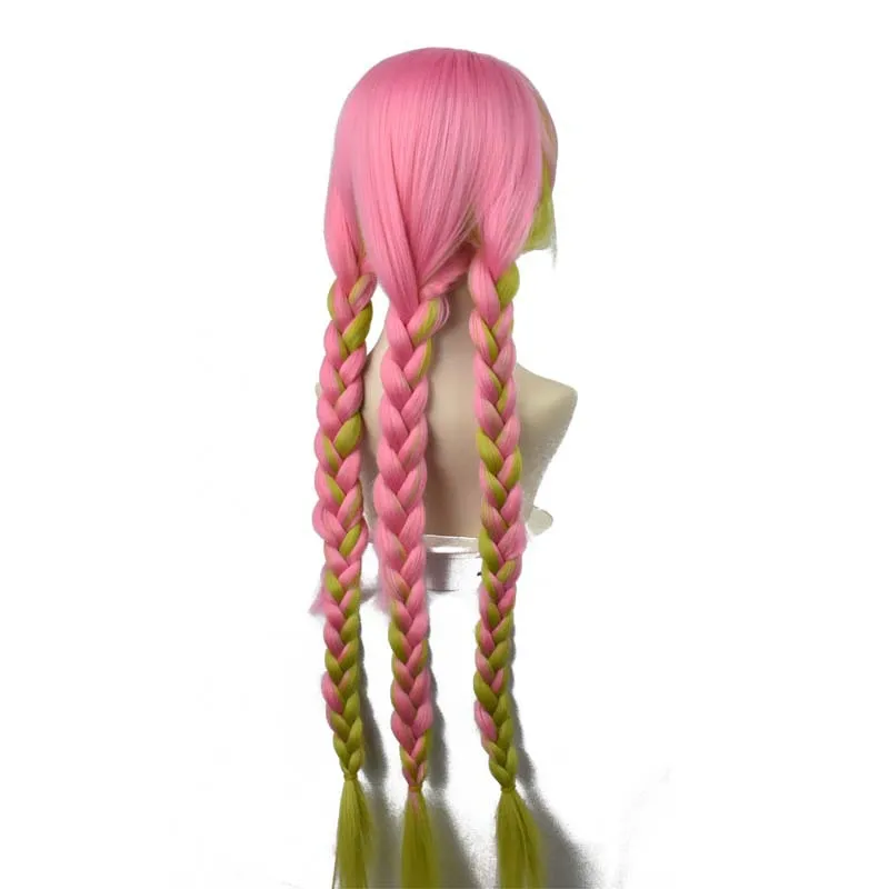 Demon Slayer Kanroji Mitsuri Cosplay Ombre Synthetic Wigs Long Gradient ...