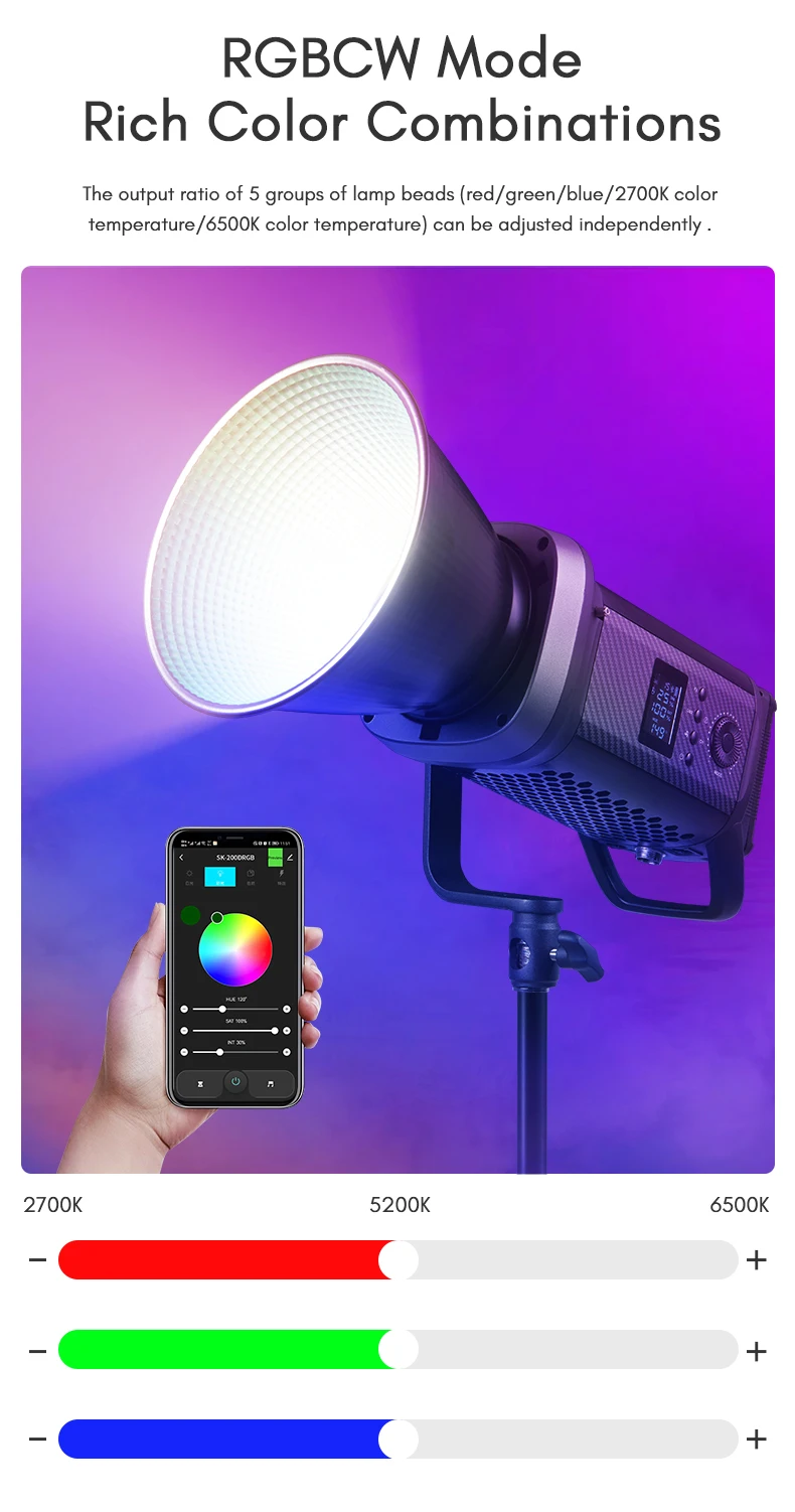 TOLIFO SK-200DRGB LED Studio Light - 235W for Content Creators