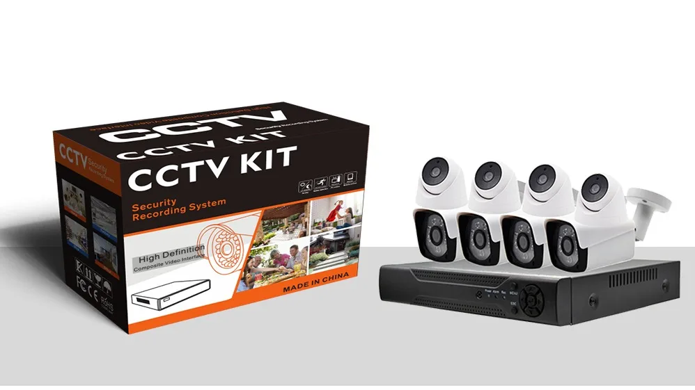 8 Channel Dvr Cctv Kit 2mp 8 Cameras Dome Ahd Cctv System Night Vision ...