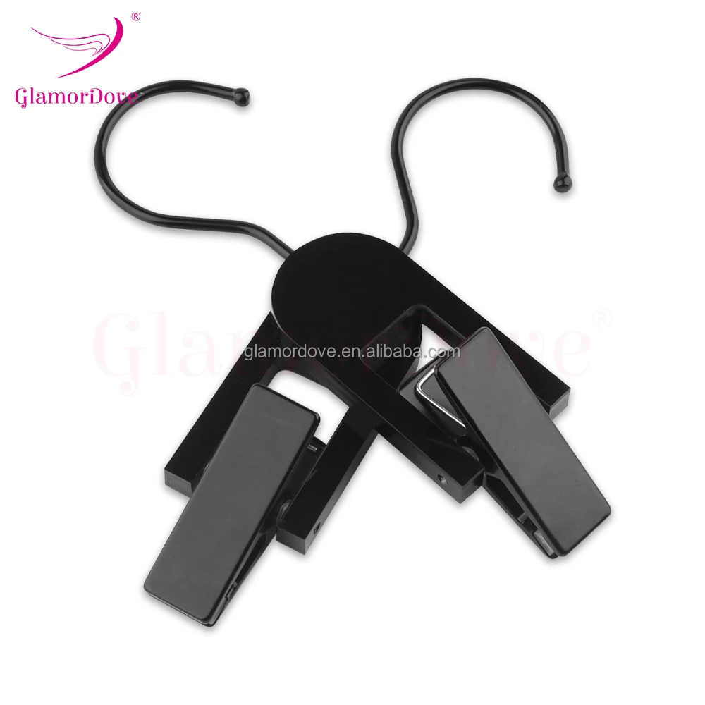 Black Color Acrylic Hair Extension Hanger Holder Single Clip Hanger for ...