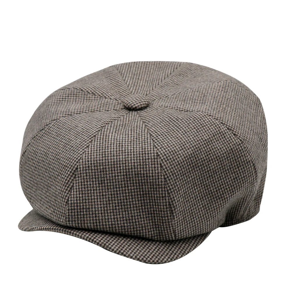Custom Gatsby 8 Panel Peaky Boy Hat Flat Newsboy Caps Wool Men's Ivy ...