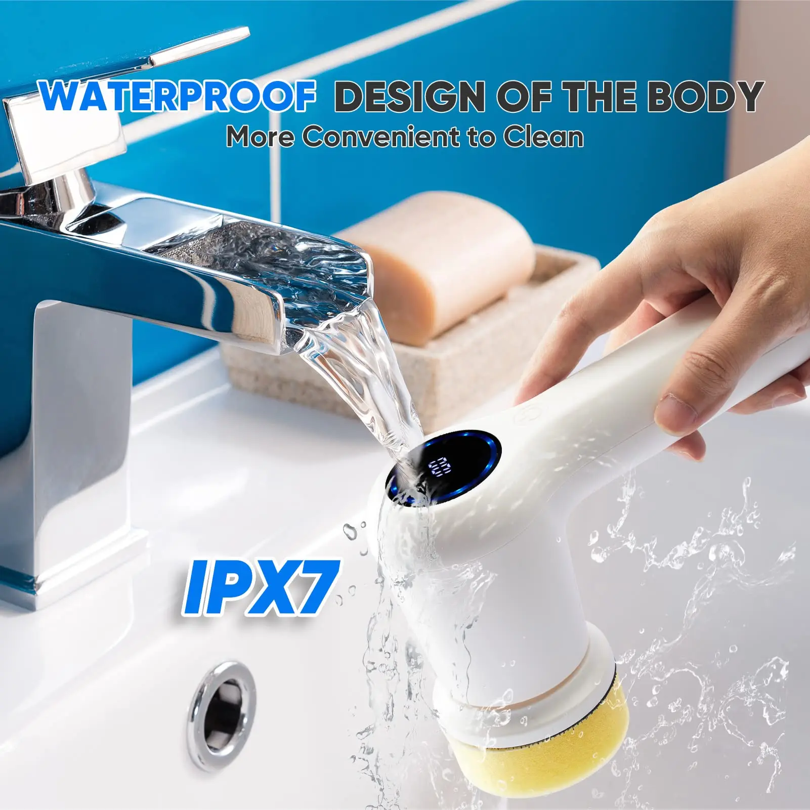 Electric Cleaning Brush - Silent Motor, Portable & Efficient