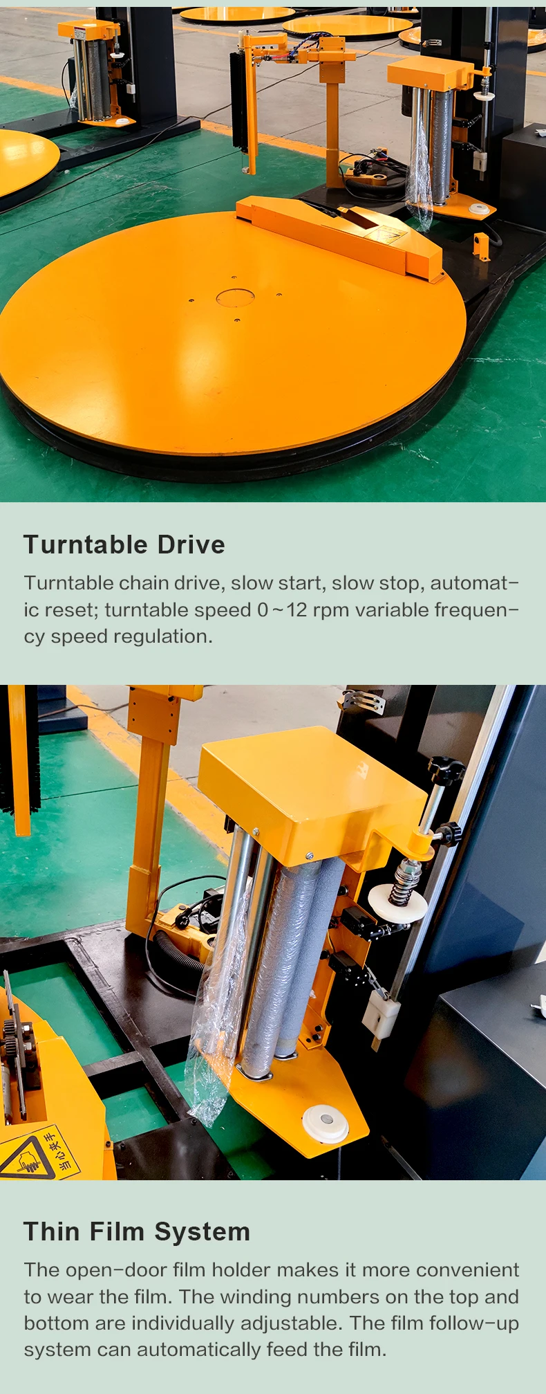 Heavy Loading Turntable - Automatic Stretch Film Pallet Wrap Machine