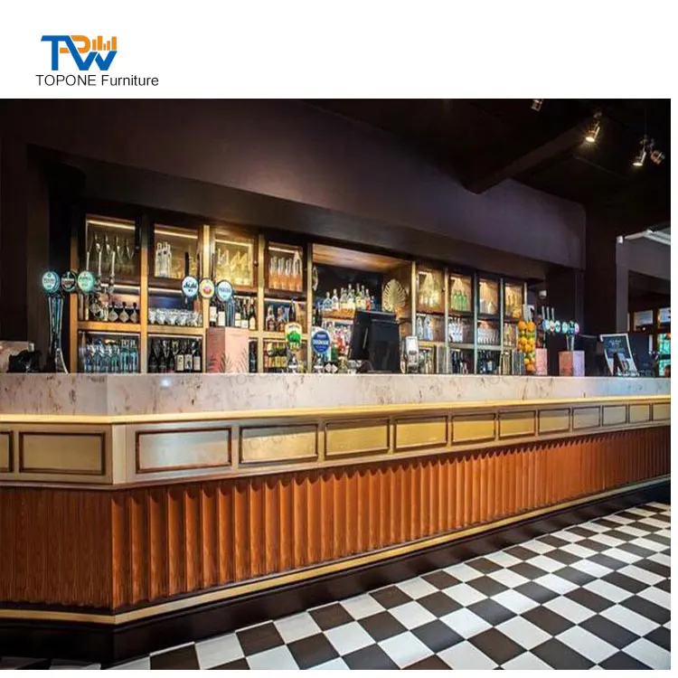 Antique Wooden Home Bar Counter Oak Mobile Bar Table Traditional Bar ...