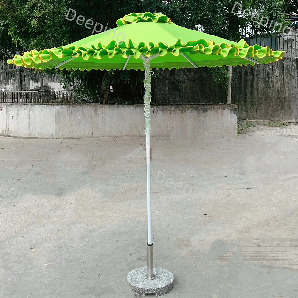 Glamping Commercial Parasoles Garden Beach Umbrella Wrinkle Red ...