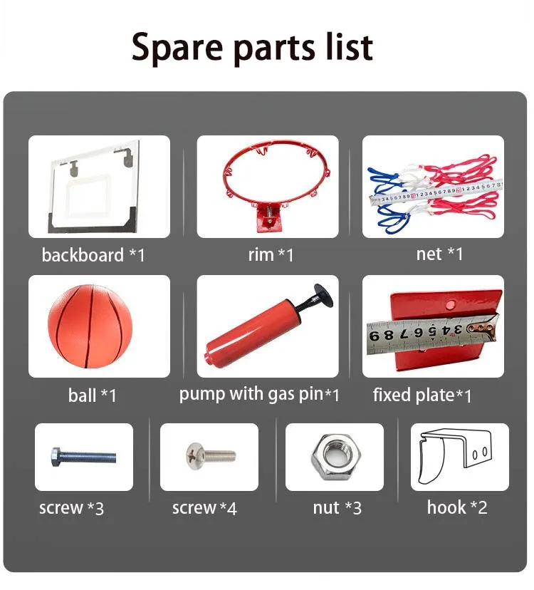 Custom Print Logo Mini Kids Hanging Over Door Basketball Backboard With ...