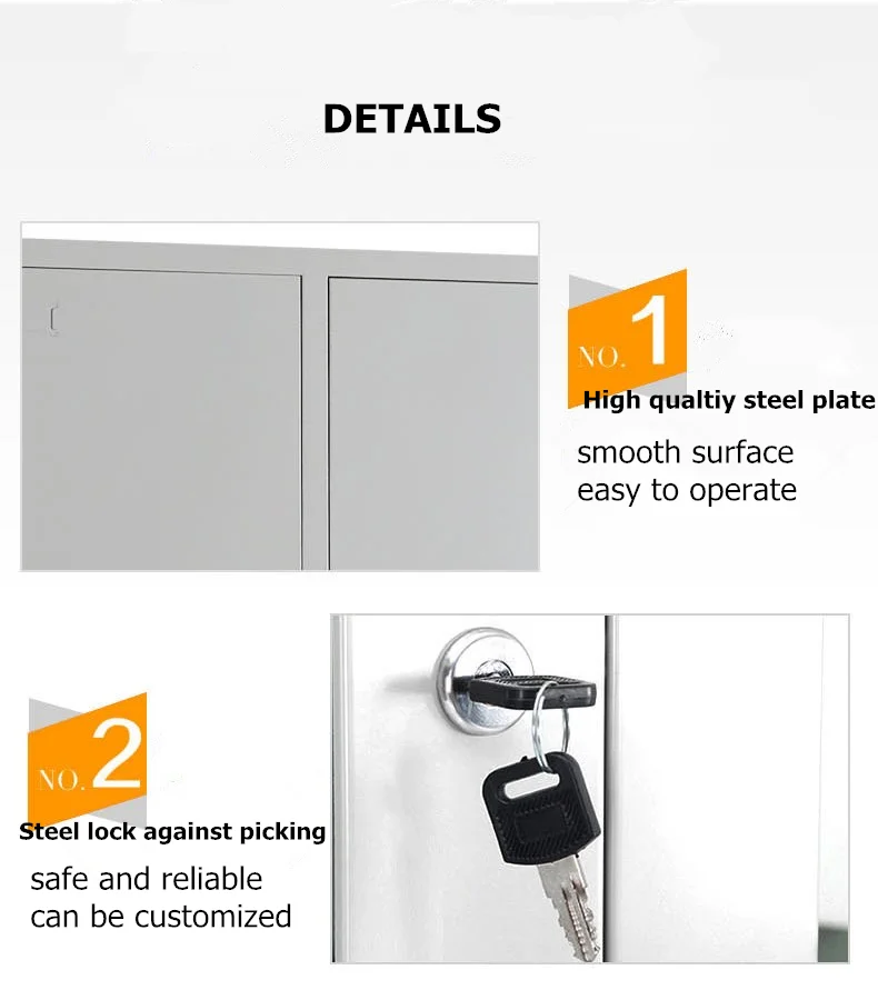 9-Door Key-Locked Steel Storage Locker Knock-Down Structure for Sports ...