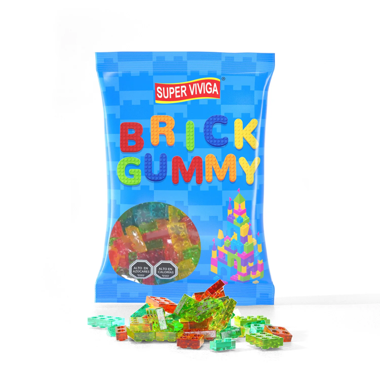 Mixed Fruit Juice 4d Gummy Block Halal Gummy Candy