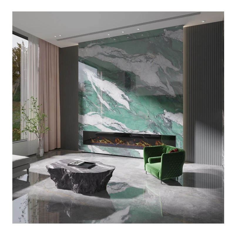 Green Luxury Stone Like 2400x1200x9mm Sintered Stone Slabs Customized ...