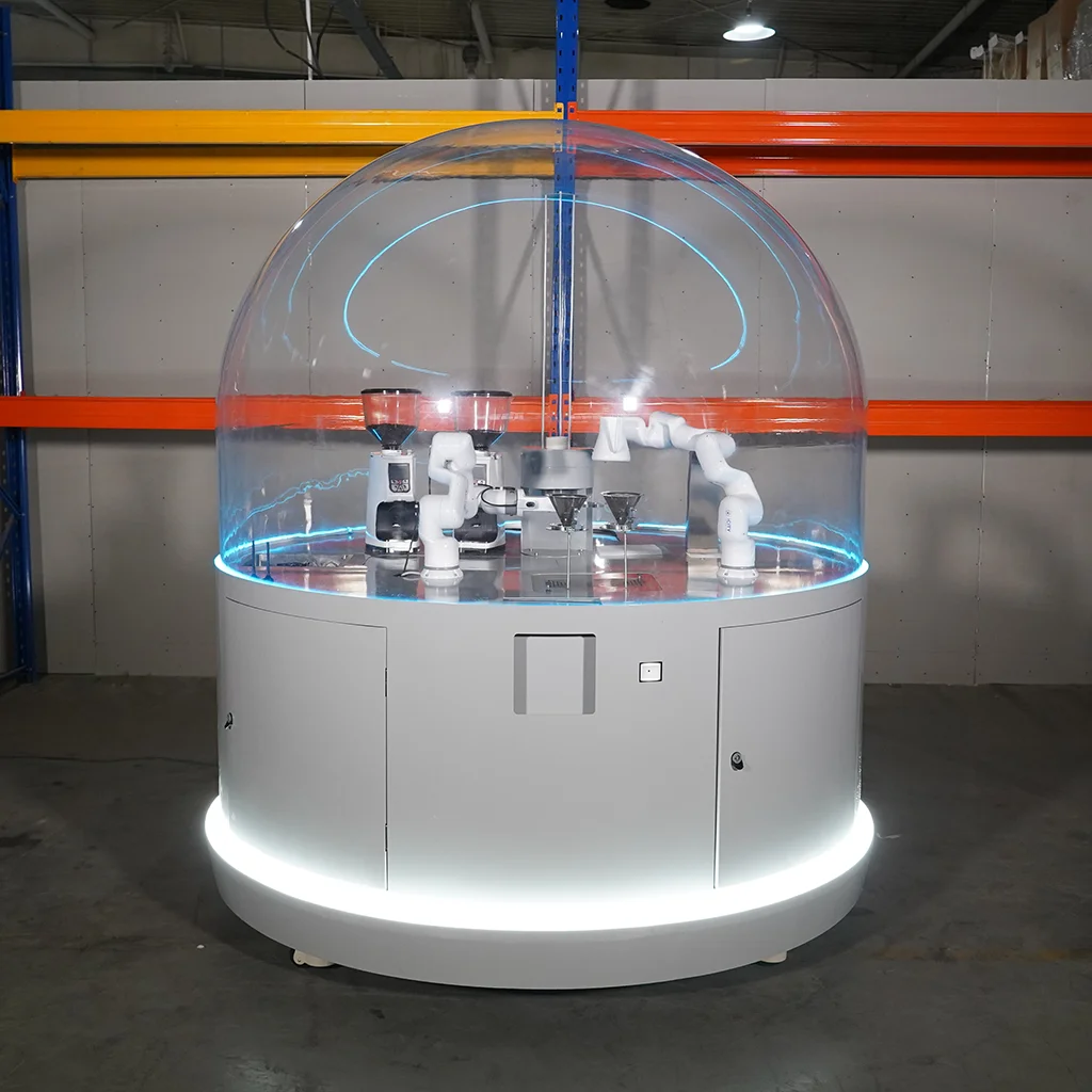 Small Unmanned Robot Kiosk Coffee Maker Machine Robot Arm 6 Axis Low ...