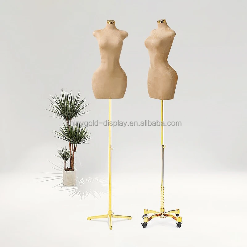 Wholesale Velvet Curvy Female Mannequin Big Hip Dress Form Women Upper ...