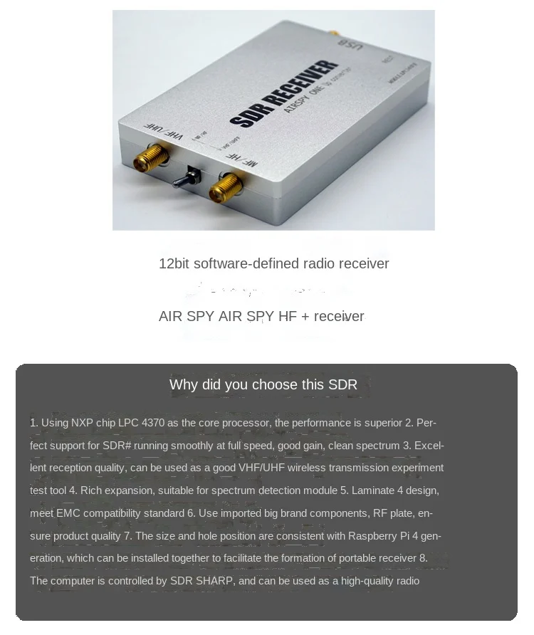 PACKBOX Upconversion SDR Broadband Airspy Receiver 12bit