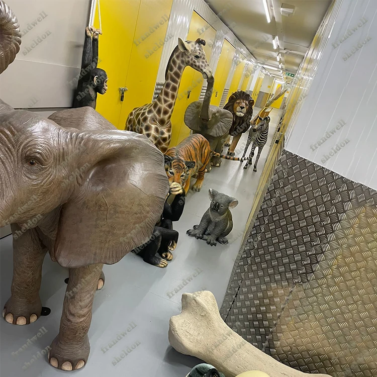 Life Size Elephant Statue - 10ft Fiberglass Safari Figurine for Outdoor ...