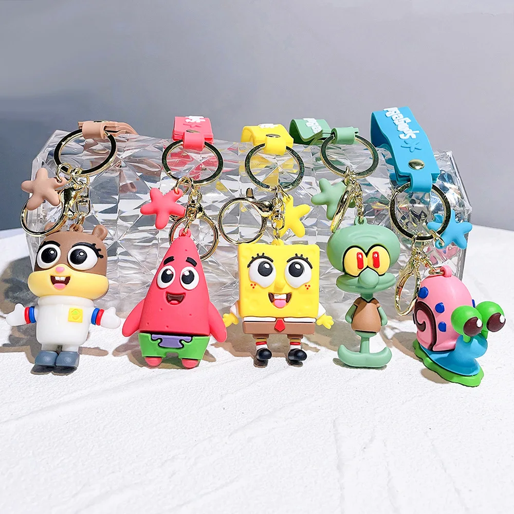 Spongebob Patrick Star Cartoon Kawaii 3d Pvc Anime Keychains Car Bag ...