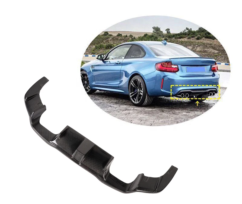 Auto Rear Bumper Lip With Light Dry Carbon Fiber Rear Splitter Lip for ...
