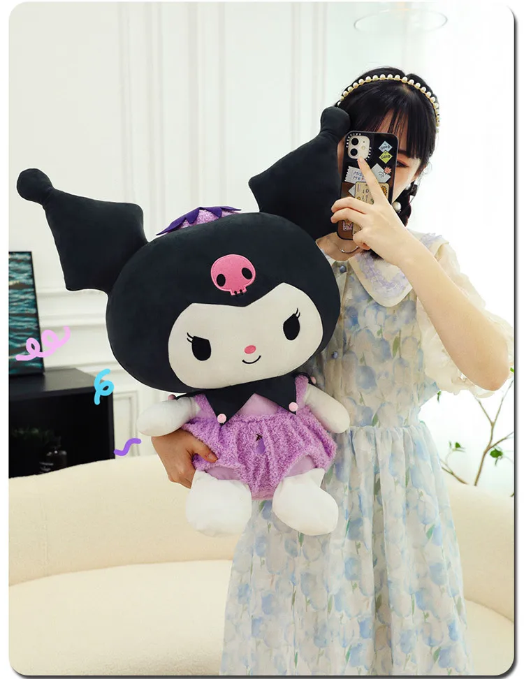 Sanliou Kuromi My Melody Plush Stuffed Dolls Kawaii Cartoon Sofa ...