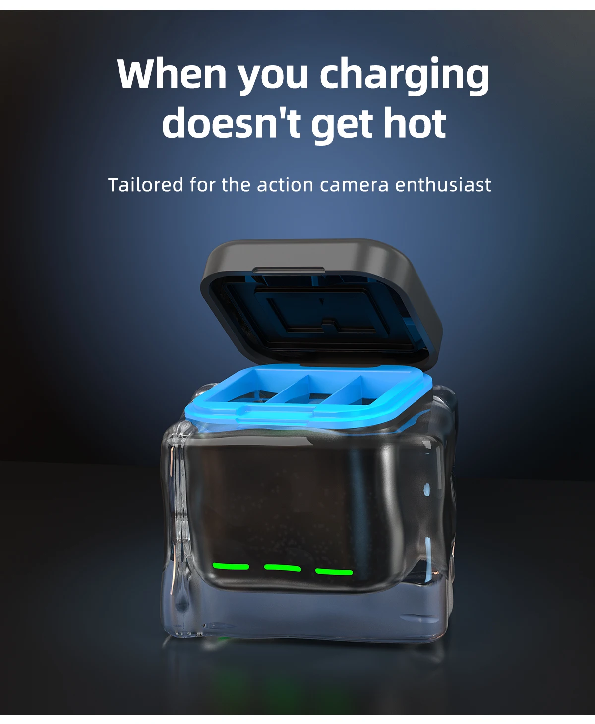 Hongdak Professional Triple Bay Battery Charger For Gopro Hero 9,10,11 ...