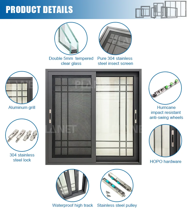 Aluminum windows Sliding windows Bedroom High-end Custom Thermal Break ...