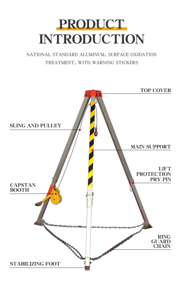 Wholesale 1200lbs 1800lbs Confined Space Tripod Kit 20m 30m Wire Rope ...