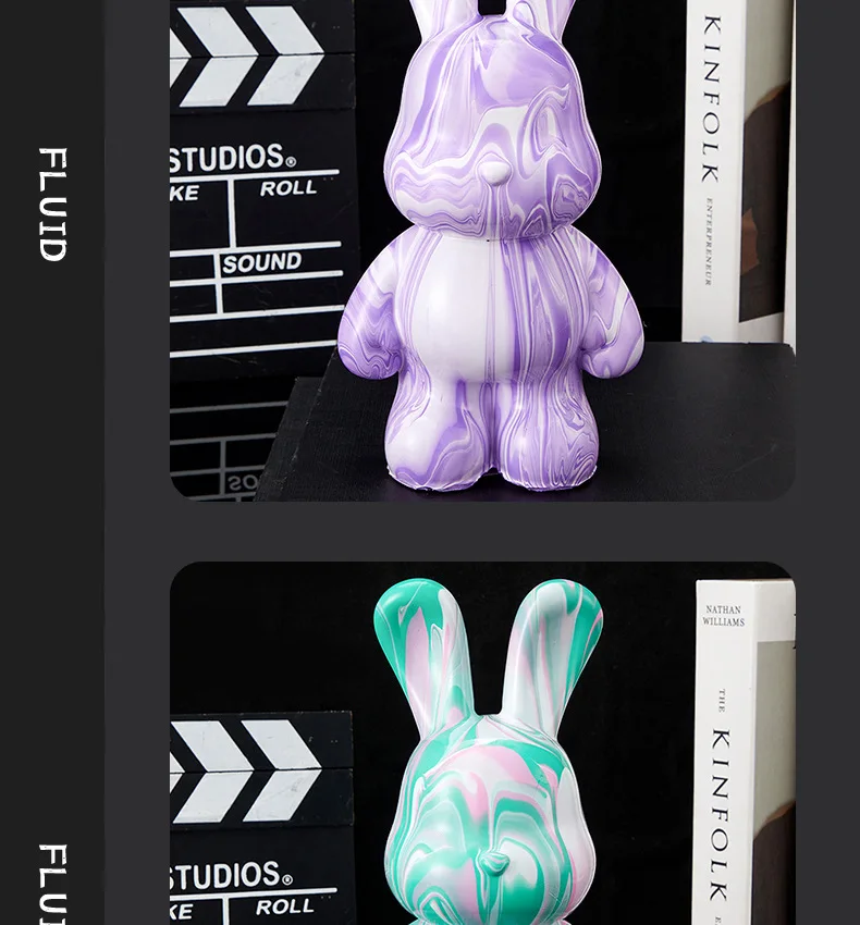 Resin Craft White Embryos Fluid Rabbit Saving Pot Fluid Art DIY Paint ...