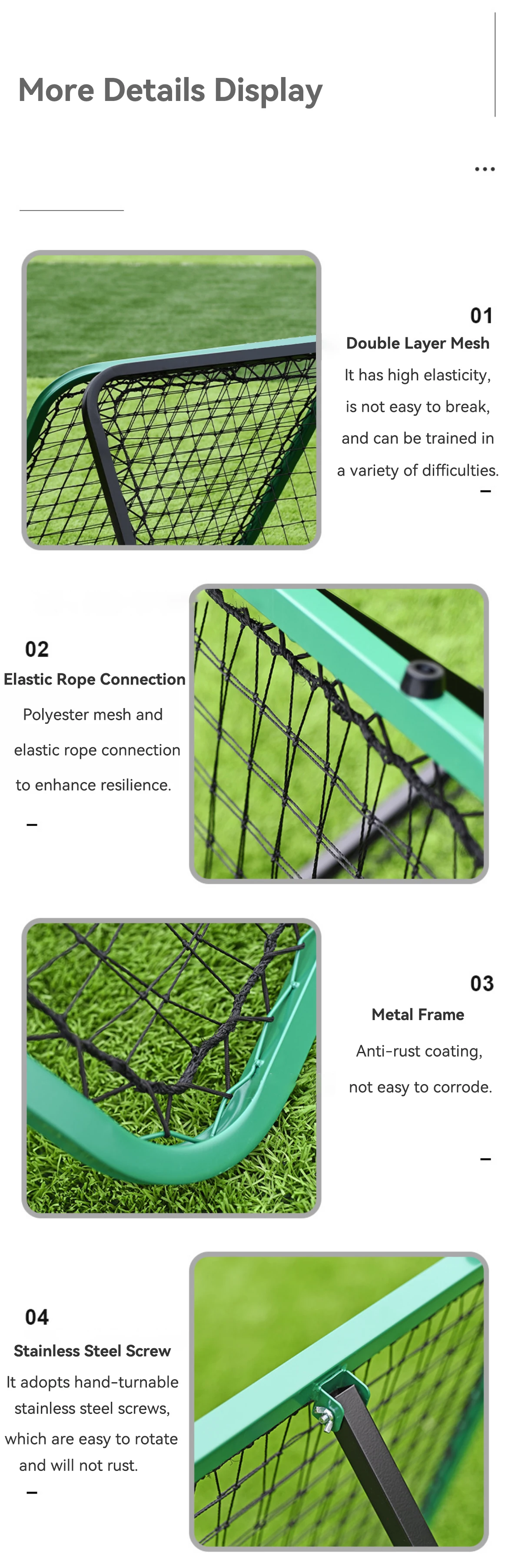 Double Sided Portable Rebound Net Adjustable Angle Soccer Net Mini ...