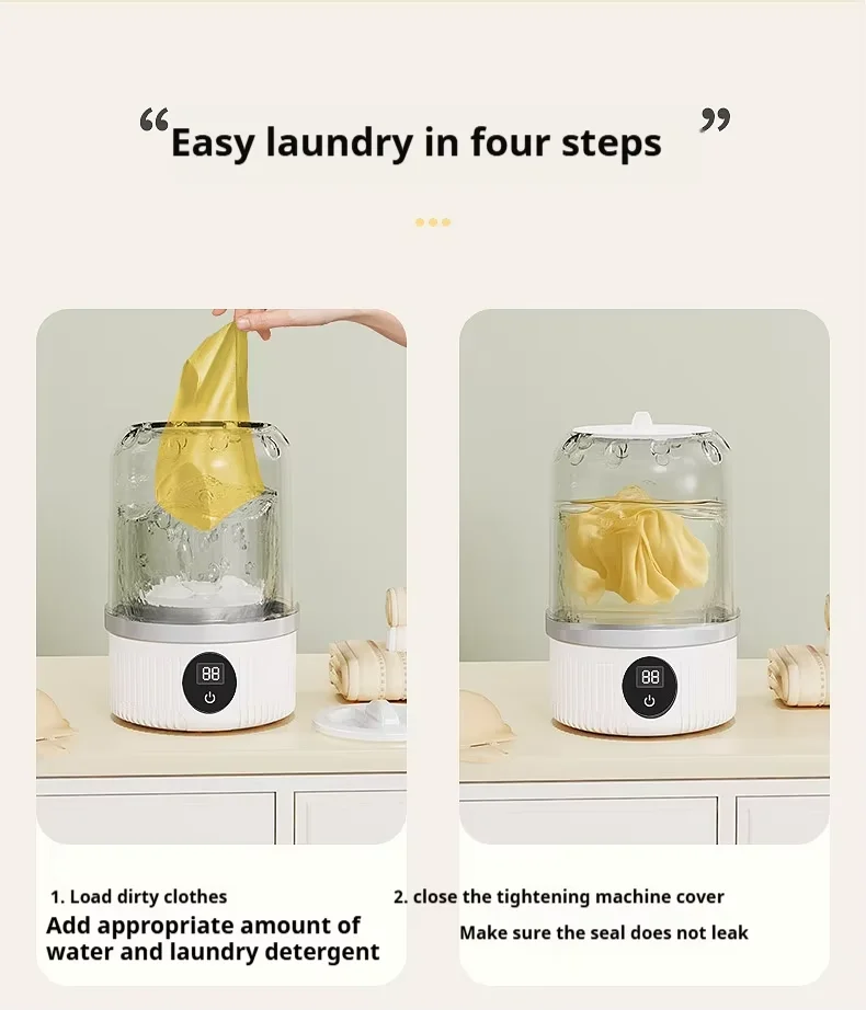 Mini Electric Washing Machine - Portable & Foldable Design