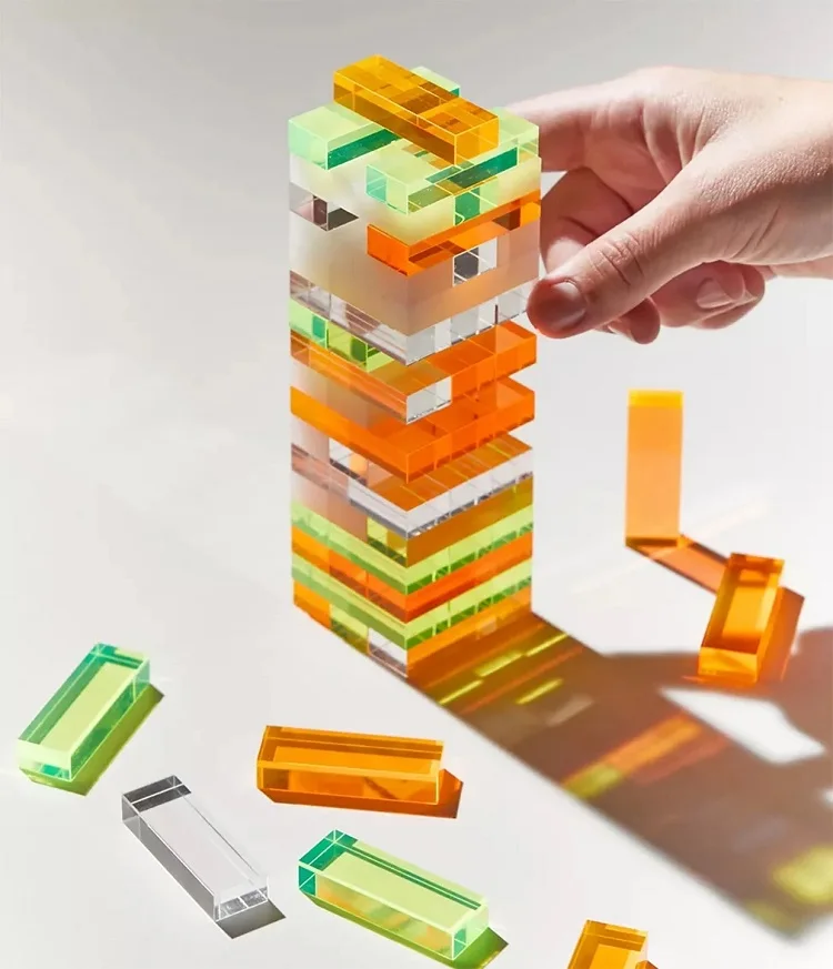Luxury Colorful Tabletop Game Party Tumbling Tower Blocks