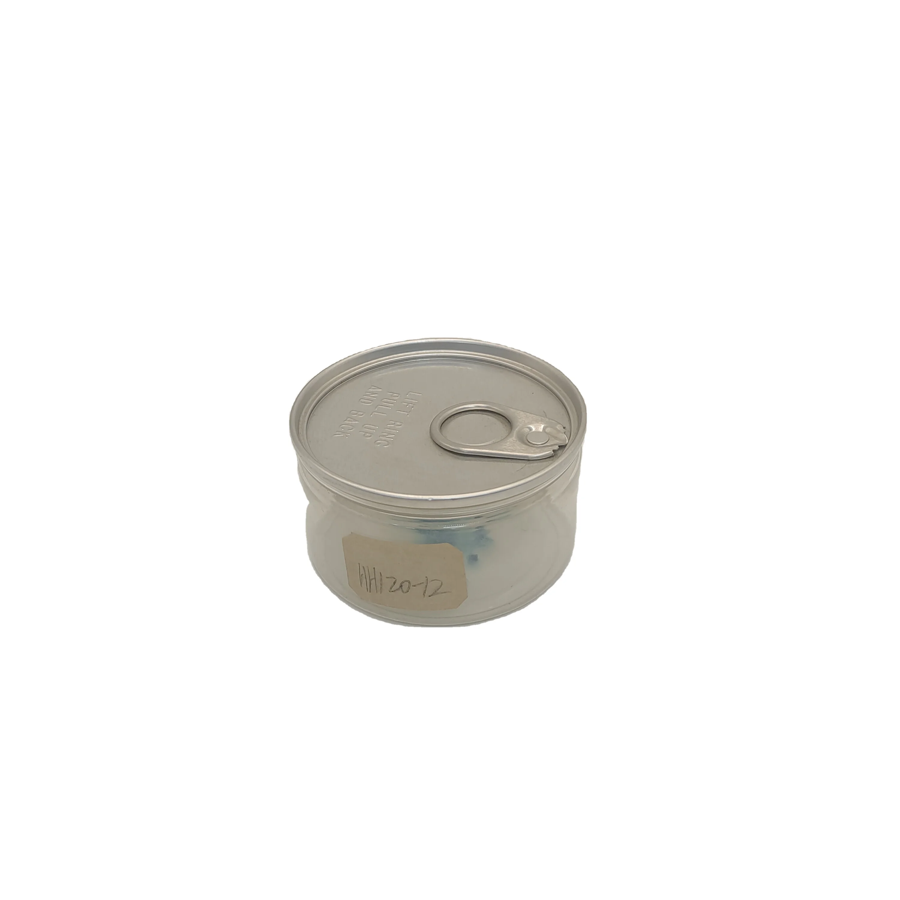 120ml Empty Transparent Plastic Can with Aluminum Lid Easy Open Candy ...