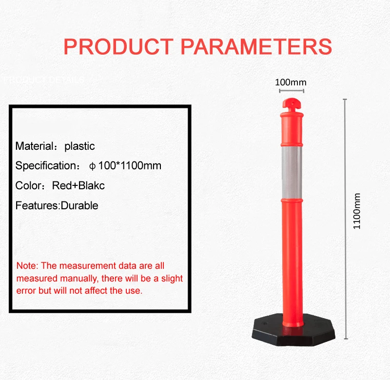 Yellow Post Barrier Plastic Column Pile Safety Bollard
