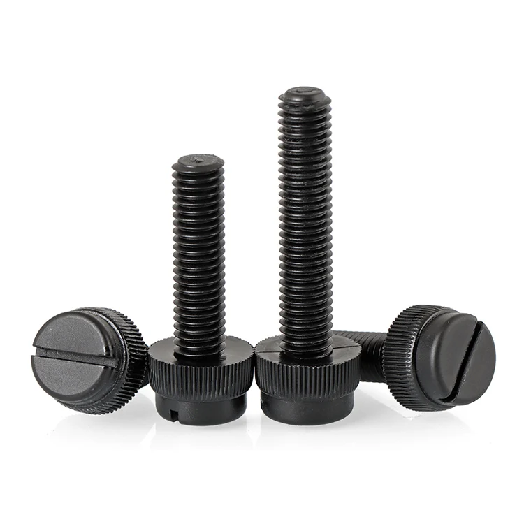 M3M4M5M6M8 Black Nylon Knurled Slotted Hand Tighten Thumbscrew PA66 ...