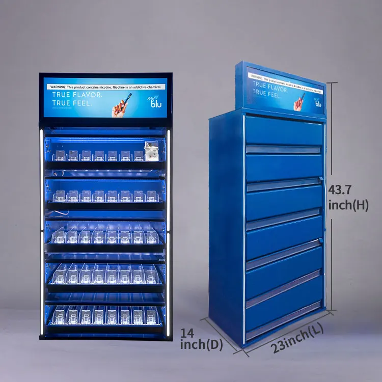 Spring Loaded Shelf Pusher Led Metal Cigarette Pack Display Unit Rack ...