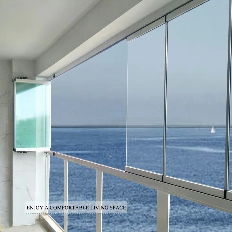 Frameless Glass Curtain Folding Window System for Balcony