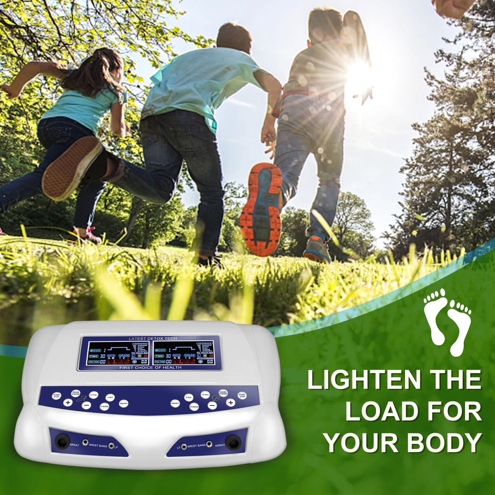 Deluxe Ionic Foot Detox Machine with Compact Foot Bath Aqua Detox Foot ...