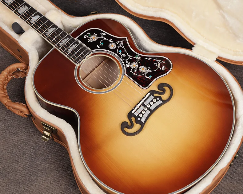 Gabriel Prewar Full Solid Guitar SJ200 Jumbo Nitro Flamed Maple Guitar ...