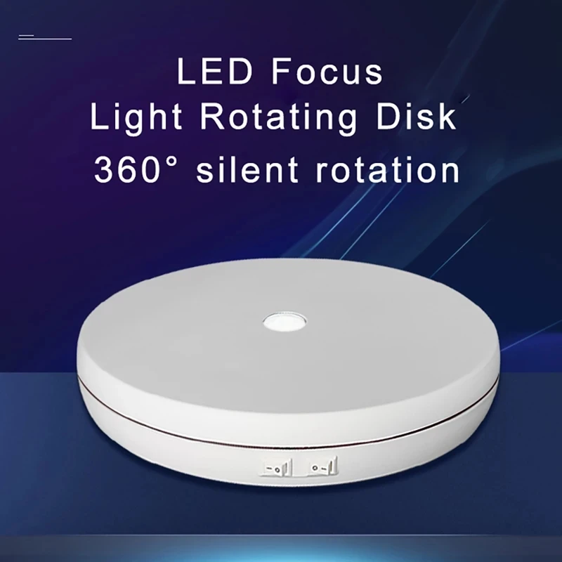 360 Degree Rotating Display Stand Turntable 25cm Led Light Turn Table ...
