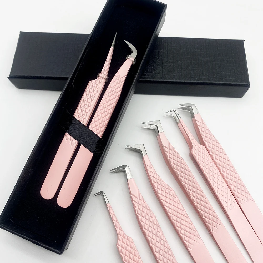 New Style Stainless Steel Fiber Tip Lash Tweezers Fiber Grip Tweezers ...