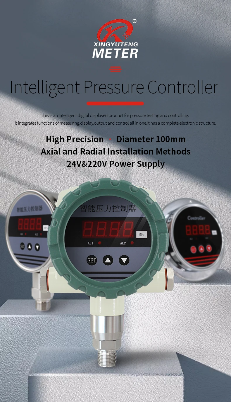 Explosion-Proof Digital Pressure Controller with Integrated Pressure Gauge, Relay Switch & 4 ...