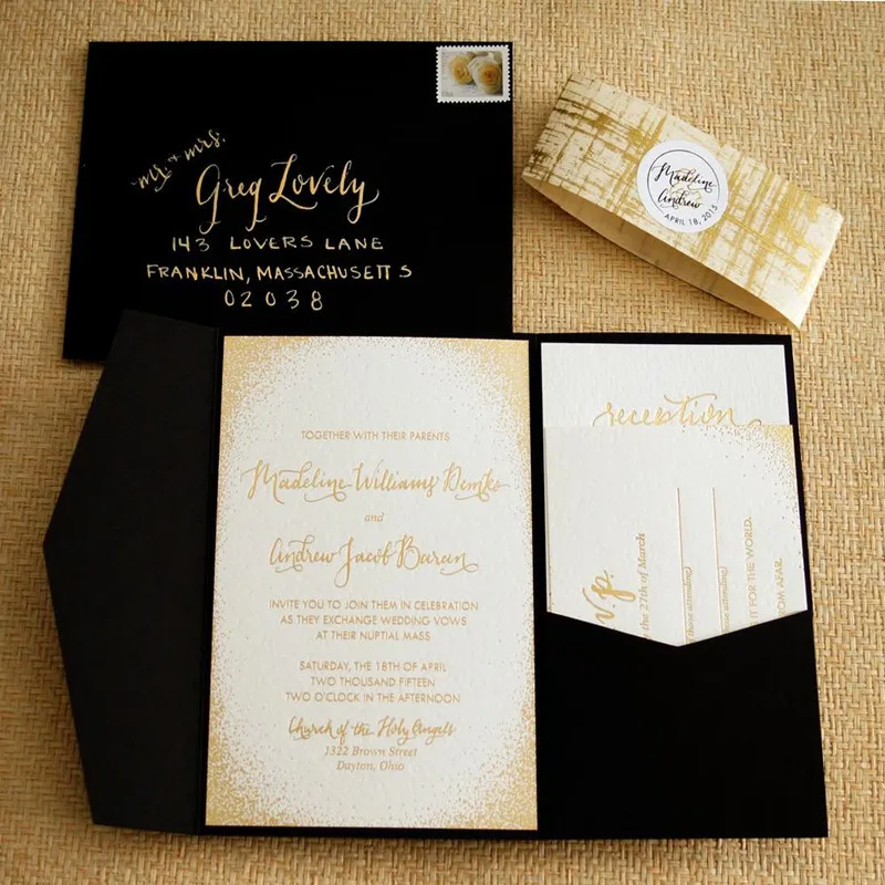 Custom Wedding Reception Invitation Card - Letterpress