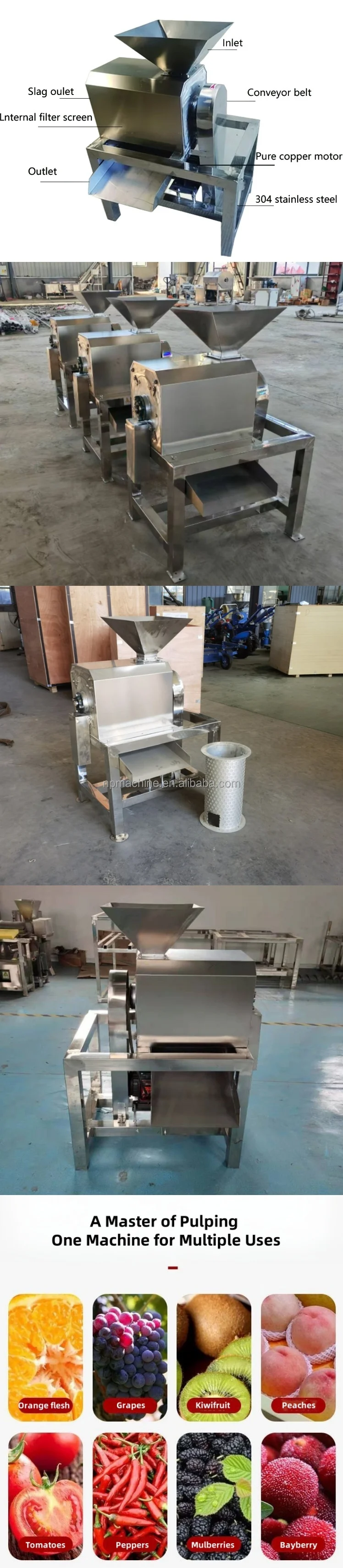NP Brand Passion Fruit Pulping Machine Sale Tomato Pulp Extractor Mango ...