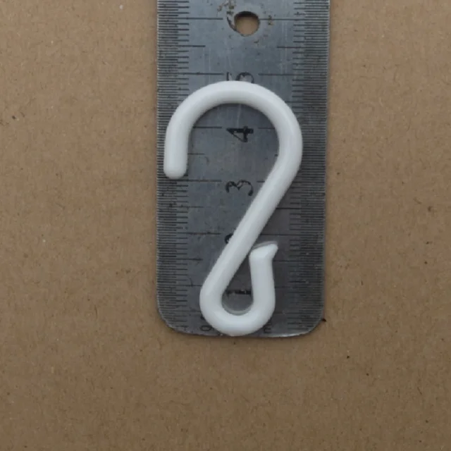 Customized Plastic S Shape Hanger Hook For Hanging White Small Coated ...