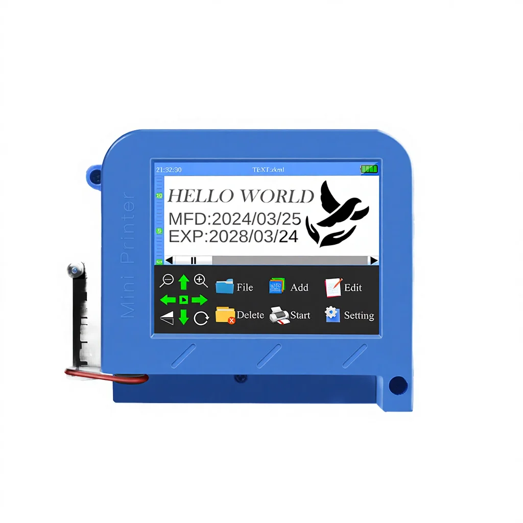 QR Code Mini Inkjet Printer 2.8 Inch Touch Screen Smart Logo TIJ ...