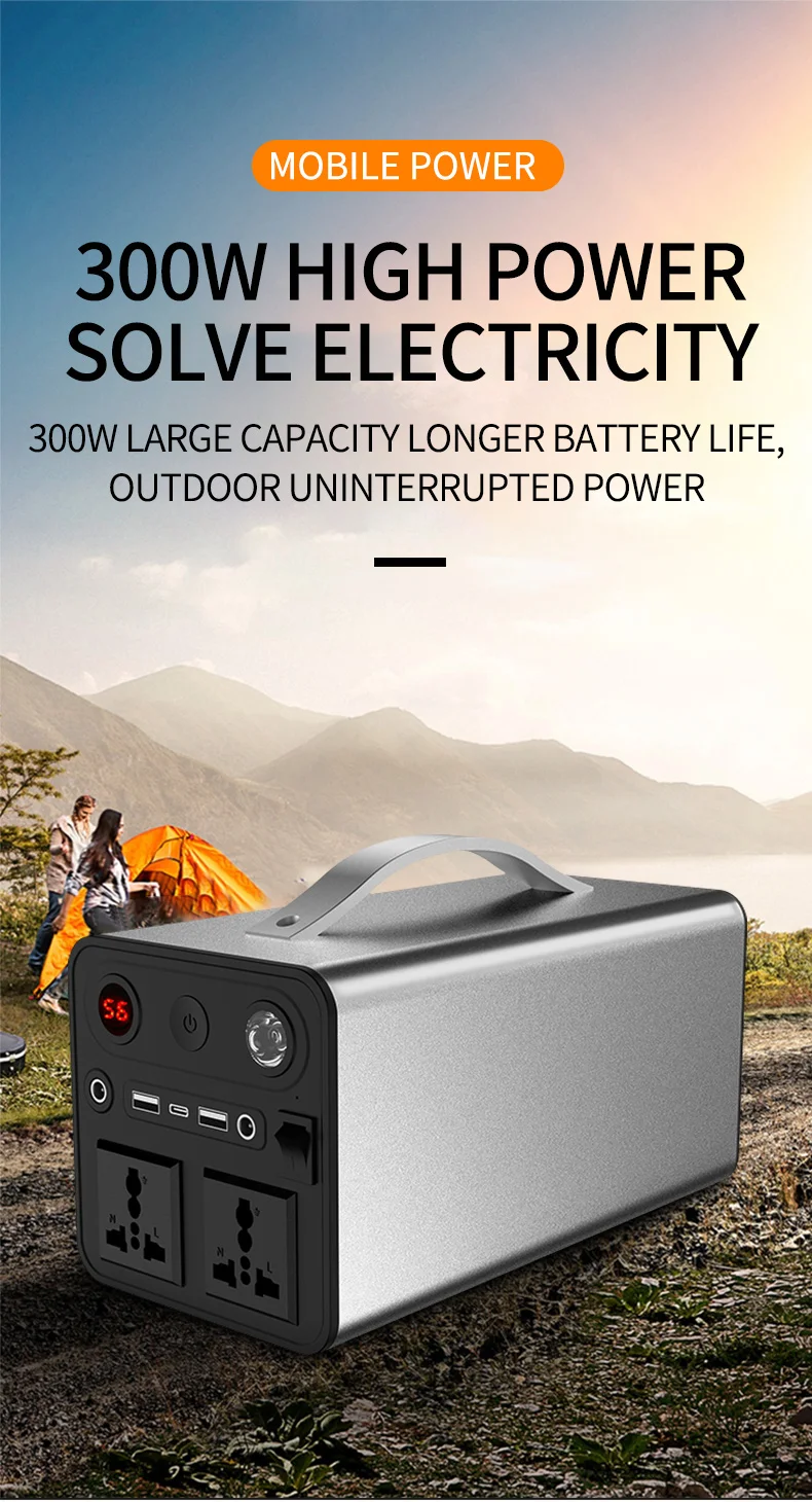 300w Movement Outdoor Solar Generator Camping Lifepo4 Battery Sending ...